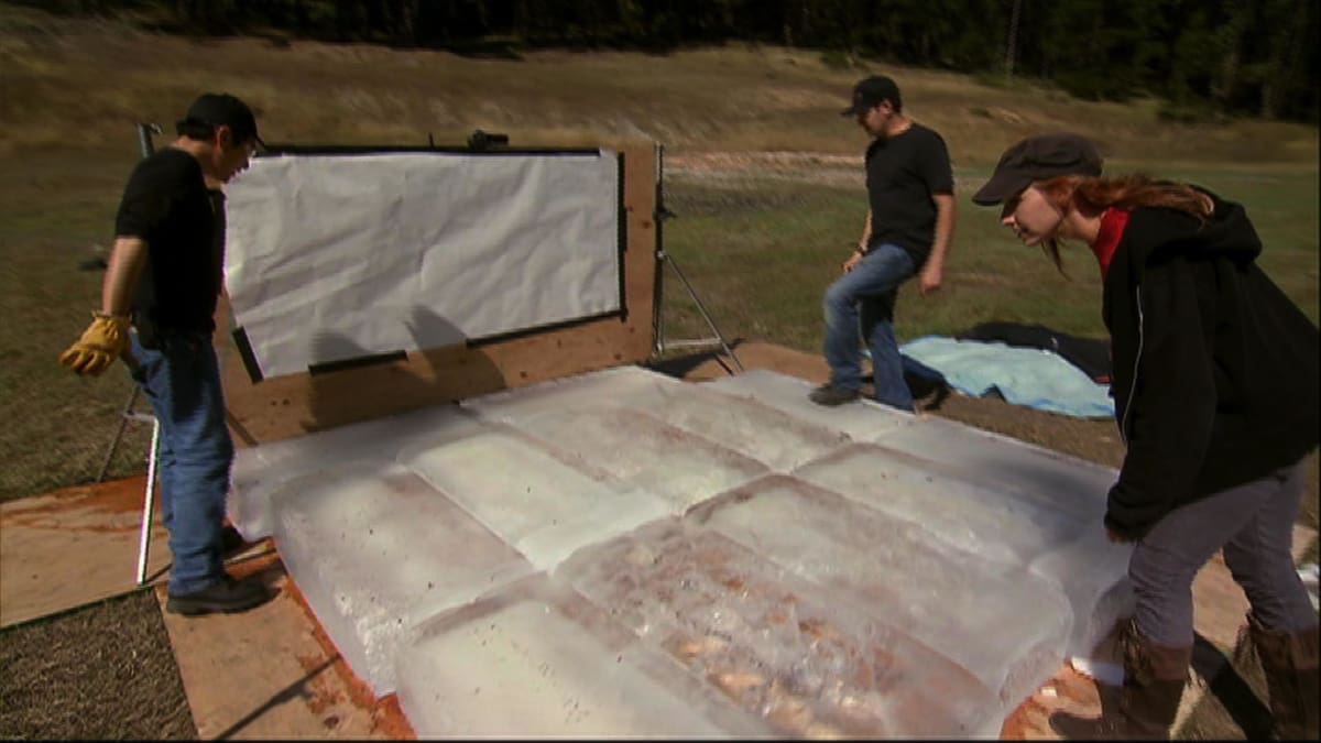 Spinning Ice Bullet Aftershow - MythBusters | Discovery